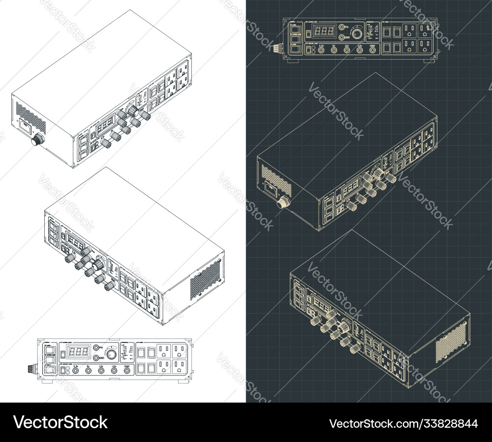 Laboratory power supply drawings Royalty Free Vector Image