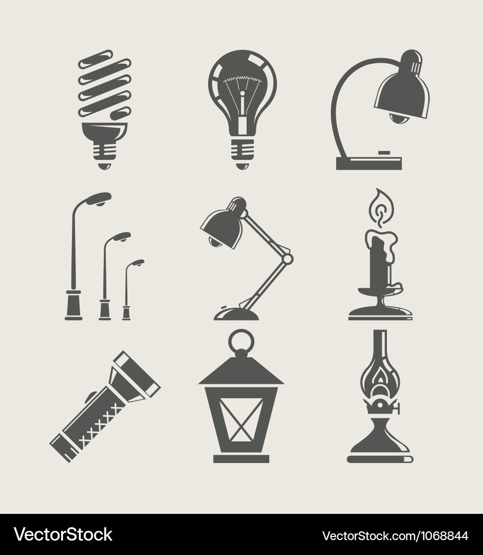 Light bulb and lighting Royalty Free Vector Image