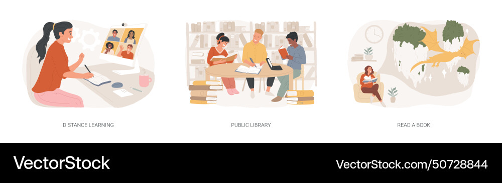 Off campus learning isolated concept Royalty Free Vector