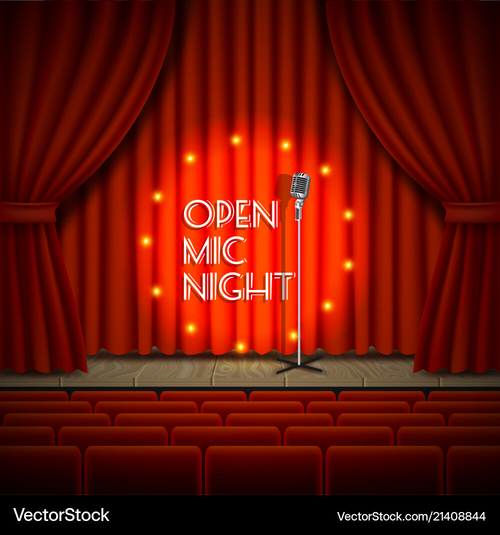 Open mic night live show background Royalty Free Vector