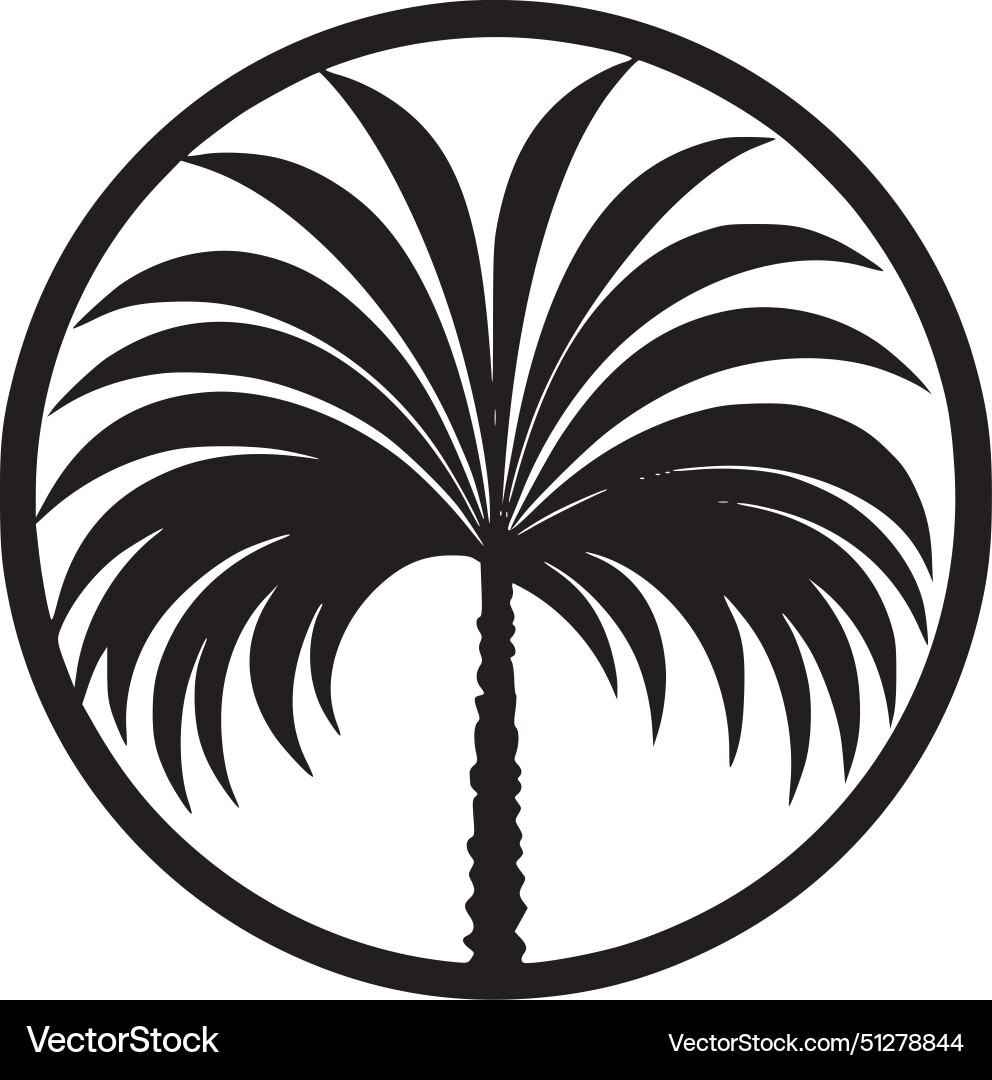 Palm - black and white Royalty Free Vector Image