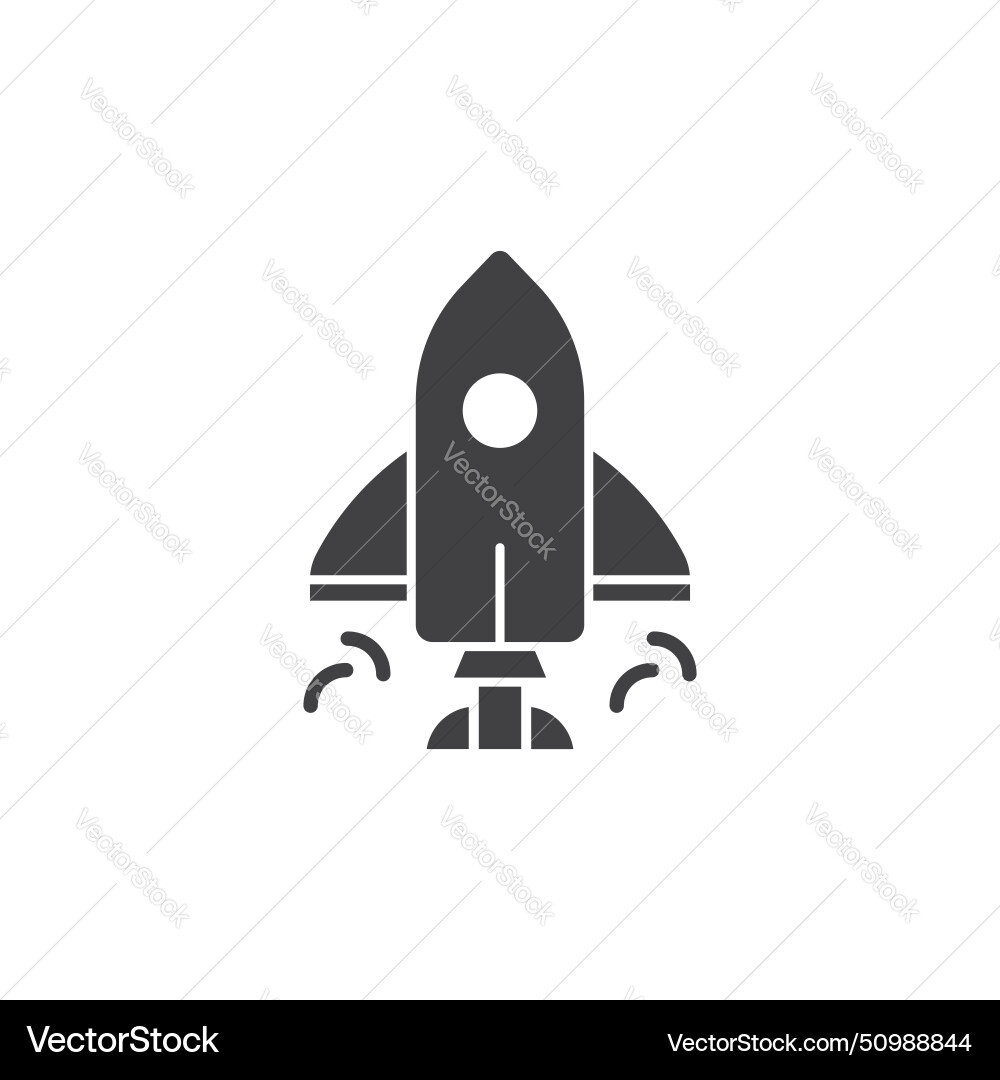 Rocket icon in flat style space ship on isolated Vector Image