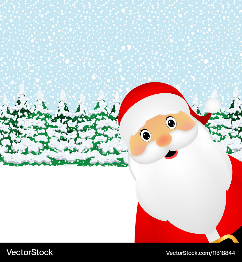Santa claus standing in the forest Royalty Free Vector Image
