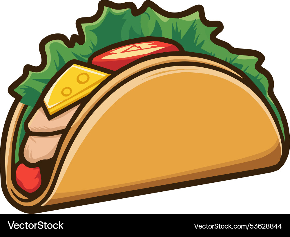 Tacos plain art Royalty Free Vector Image - VectorStock