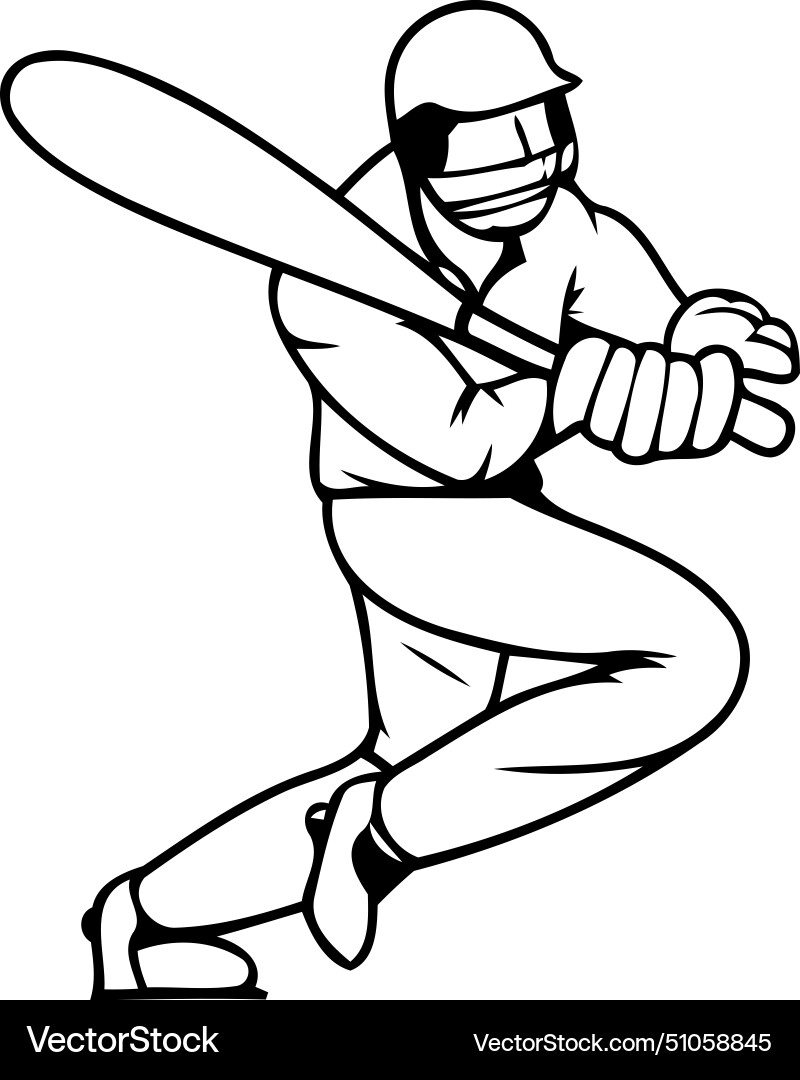 Cricket player hitting the ball with a bat Vector Image