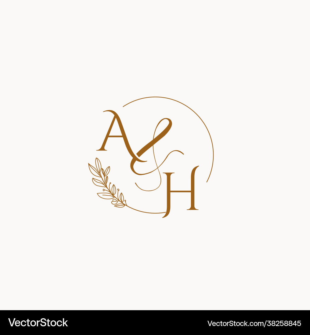 Elegant AH Wedding Monogram Logo Royalty Free Vector Image