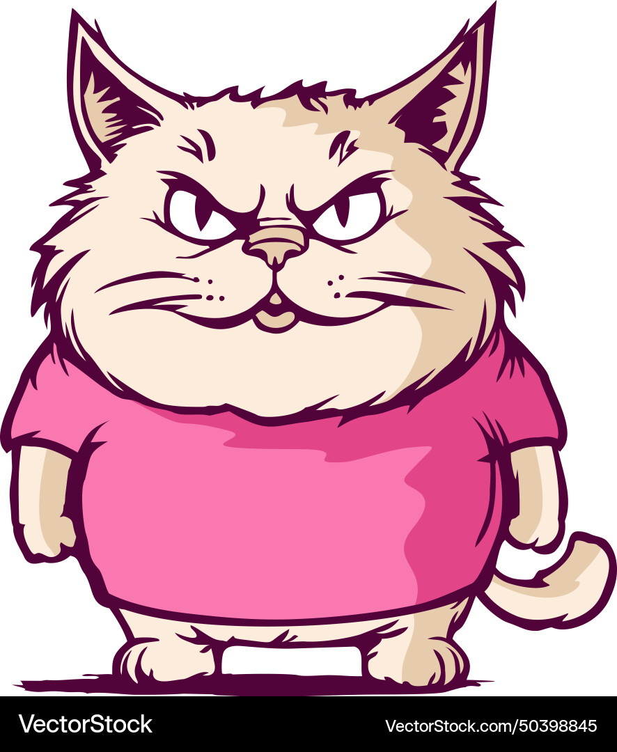 Funny fat cat Royalty Free Vector Image - VectorStock