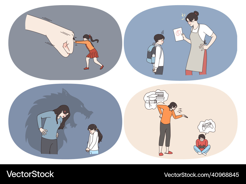 Home abuse and harassment concept Royalty Free Vector Image