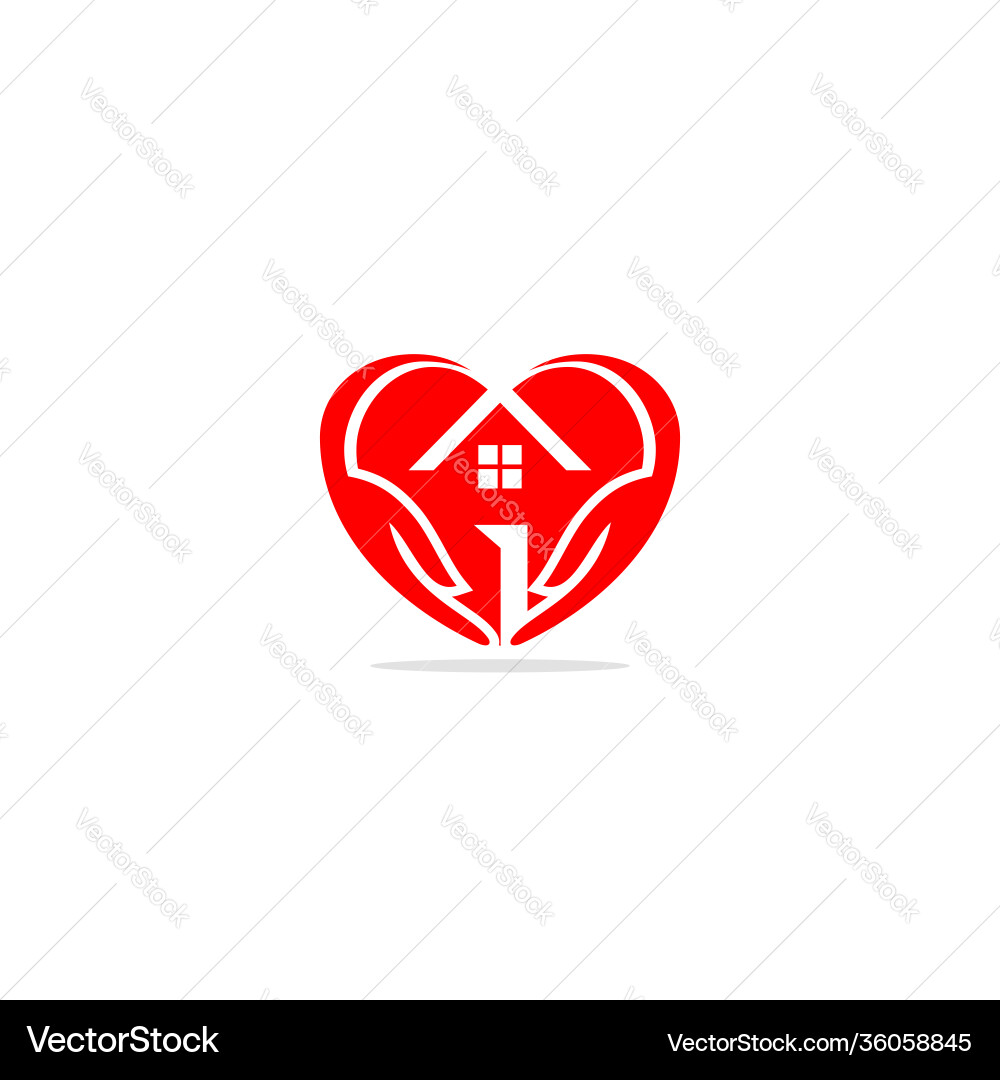 Home realty love heart logo Royalty Free Vector Image