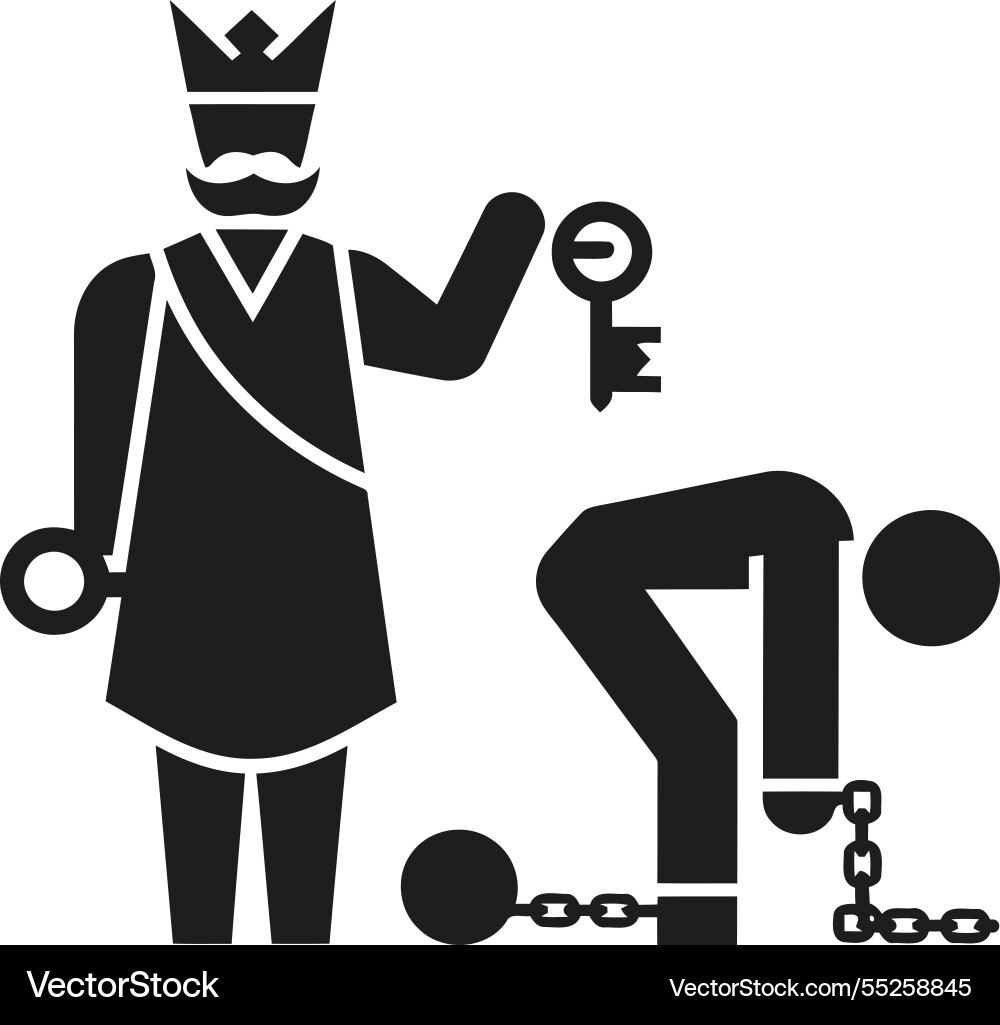 King slave authority icon Royalty Free Vector Image