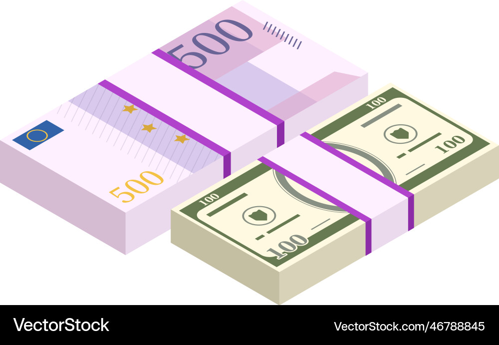 Money Stacks Isometric Royalty Free Vector Image