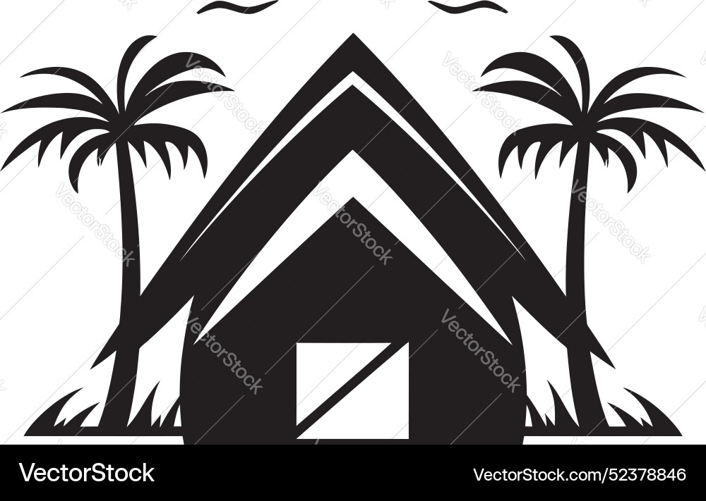 Authentic tradition thatched roof logo rustic Vector Image