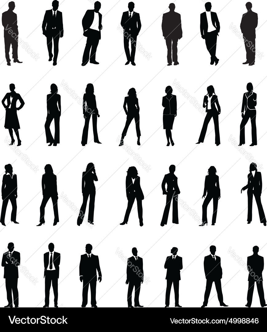 Black Human Silhouettes – Royalty-Free Vector | VectorStock