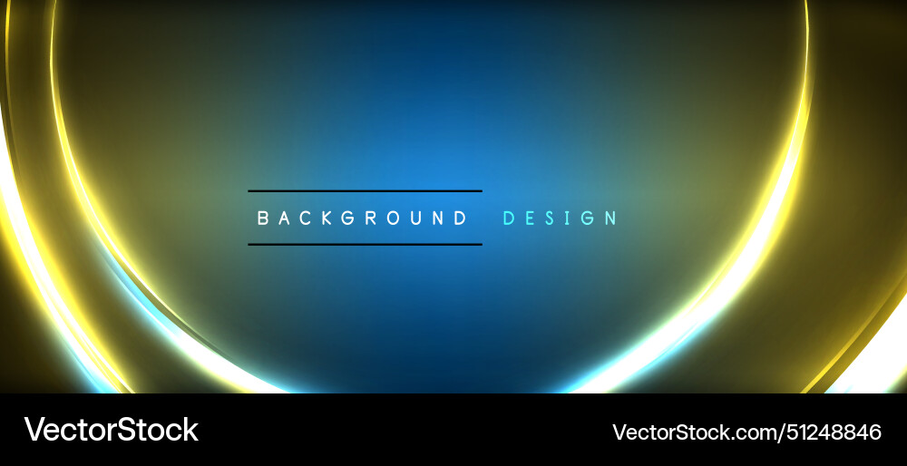 Blue and yellow electric glowing circle Royalty Free Vector