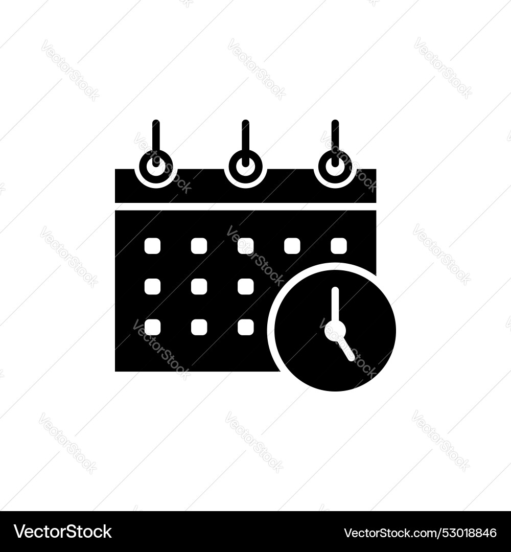 Calendar clock icon set appointment date reminder Vector Image