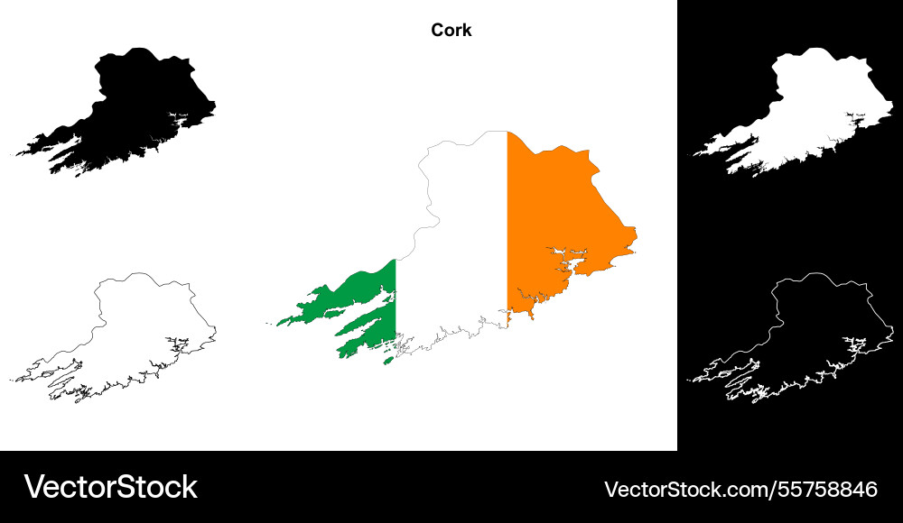 Cork outline map Royalty Free Vector Image - VectorStock