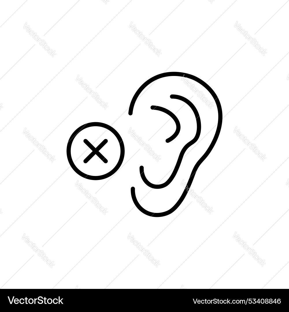 Ear deaf icon isolated on white background Vector Image