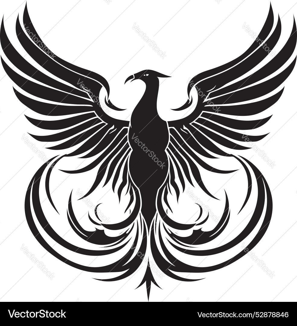 Eternal phoenix logo fiery rebirth design Vector Image