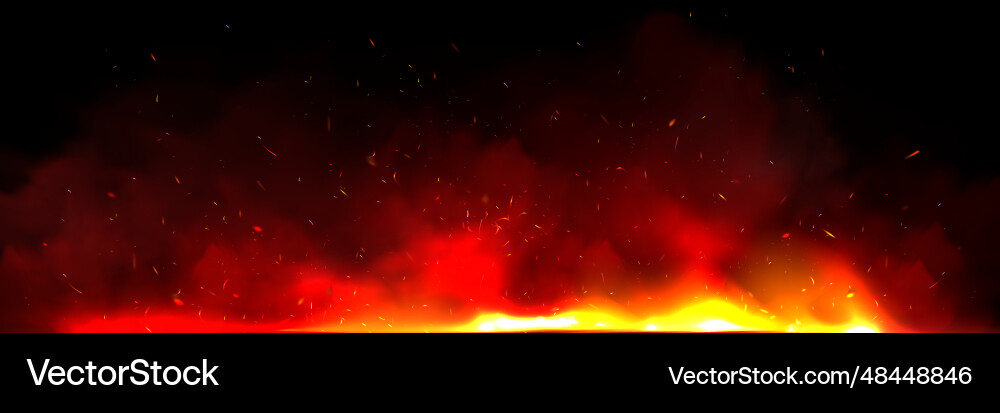 Feuer und ember Overlay Effekt Rauch Hintergrund Vektorbild