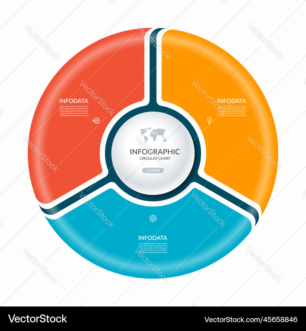 Infographic circle with 3 steps cycle diagram Vector Image