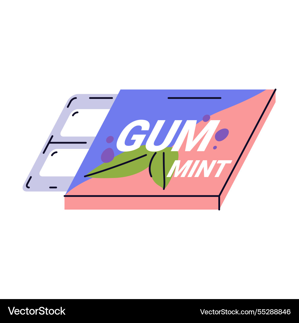 Mint gum or chewing candy for fresh breath Vector Image