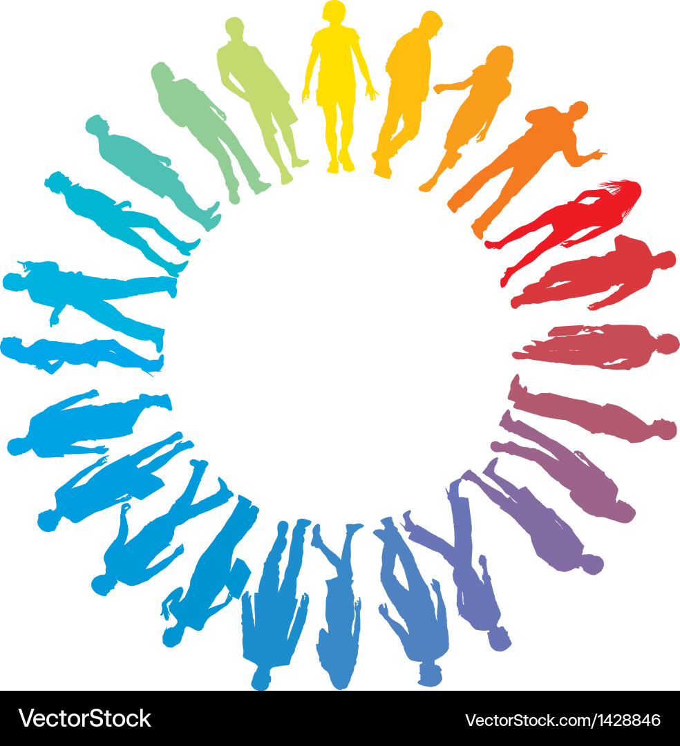 Rainbow People Circle Royalty Free Vector Image