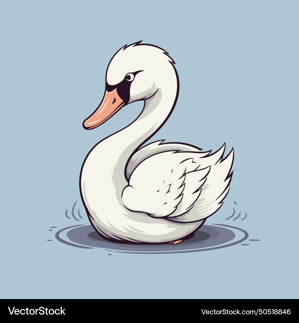 Swan on the water Royalty Free Vector Image - VectorStock