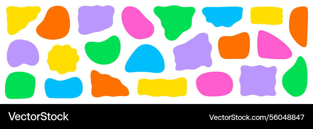 Abstract organic shape round irregular form set Vector Image