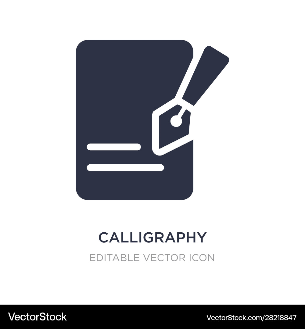 Calligraphy icon on white background simple Vector Image