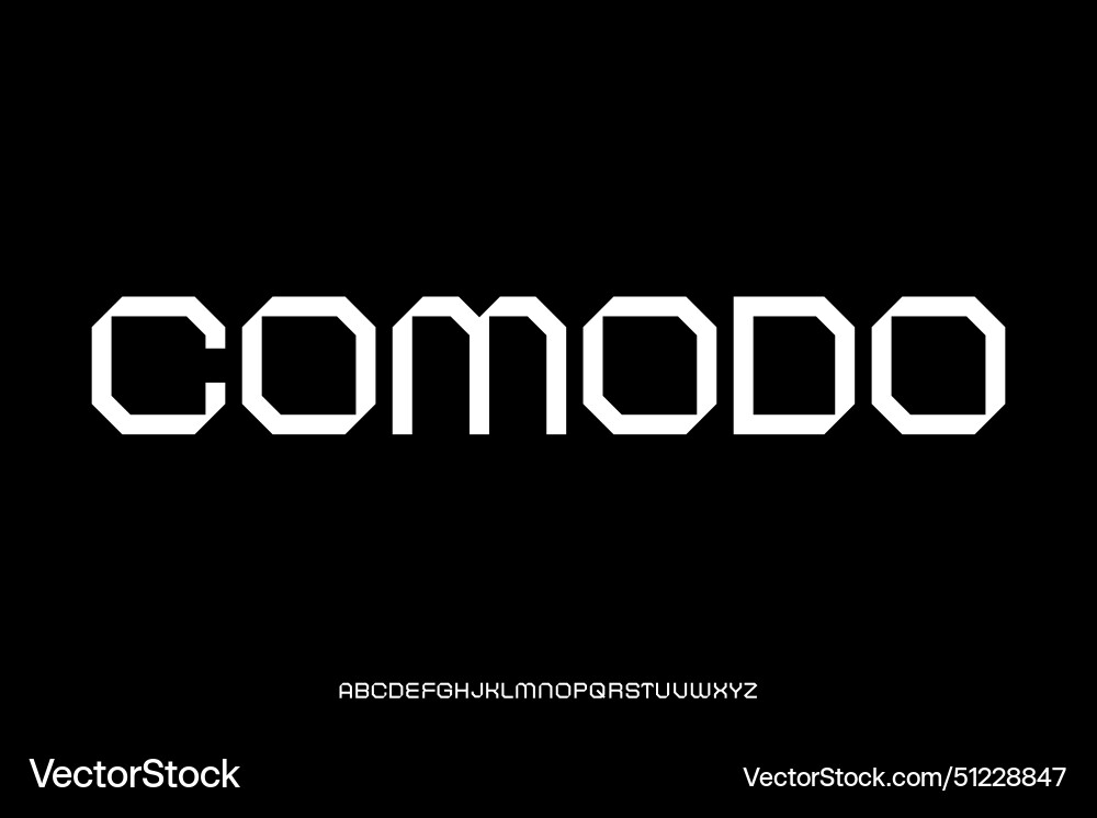 Geometric futuristic alphabet display font Vector Image