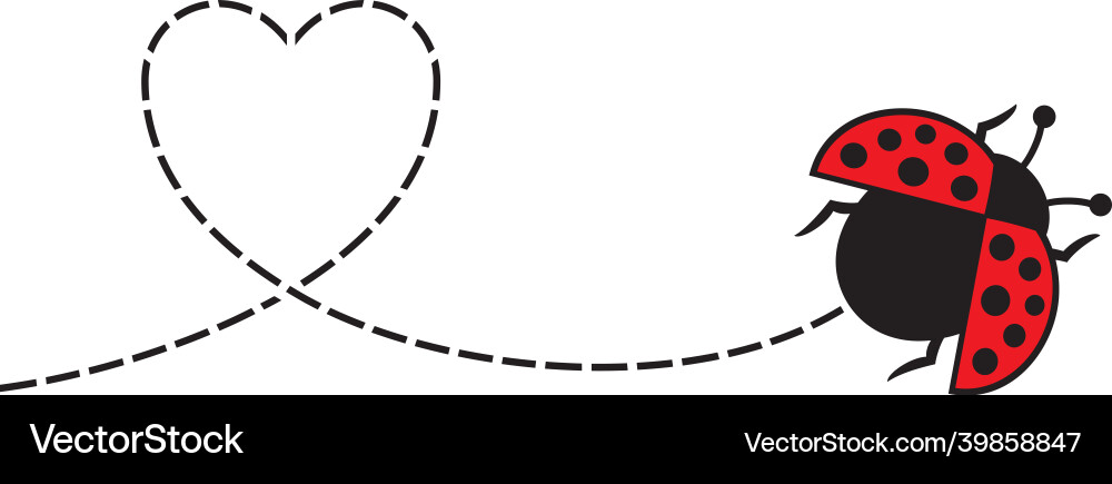 Ladybug and heart color design Royalty Free Vector Image