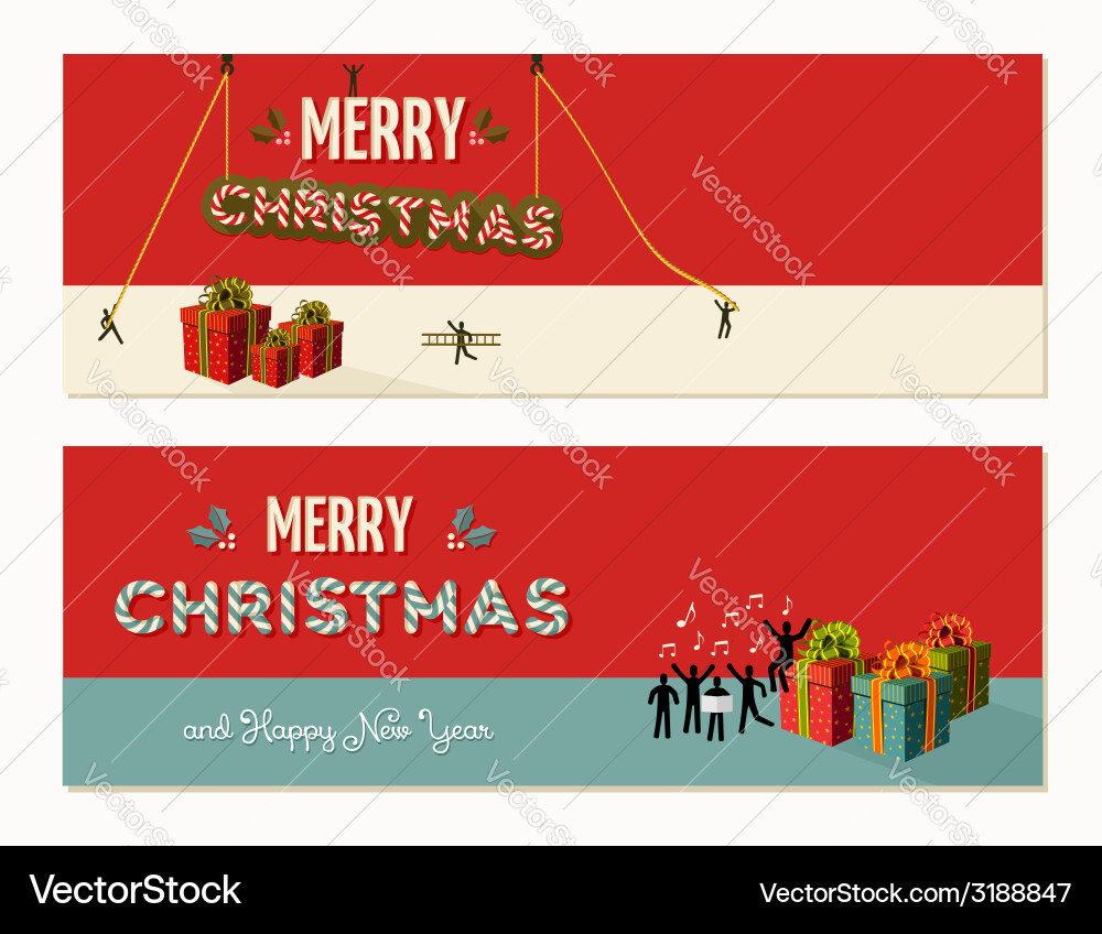 Merry christmas teamwork cooperation Royalty Free Vector