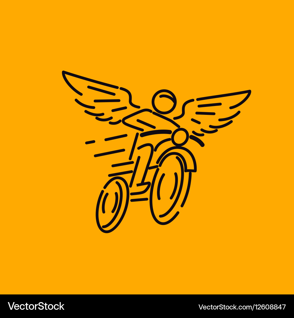 Motorcycle rider with wings Royalty Free Vector Image