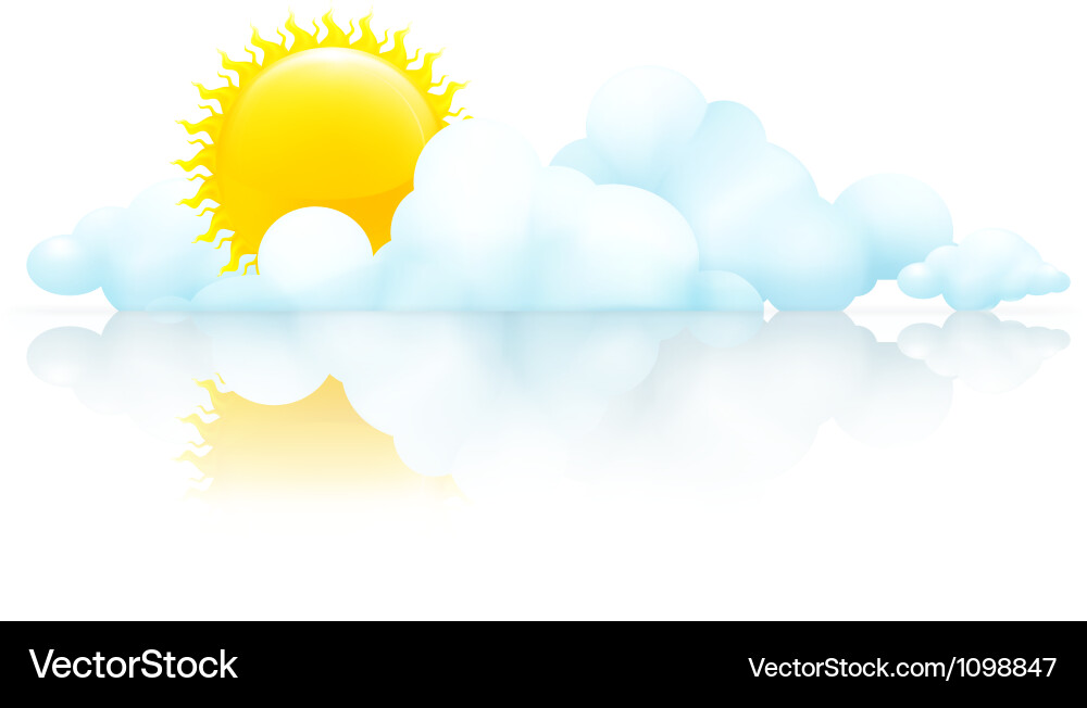 Sun and clouds Royalty Free Vector Image - VectorStock