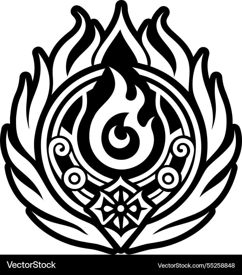 A solid style icon of fire symbol Royalty Free Vector Image