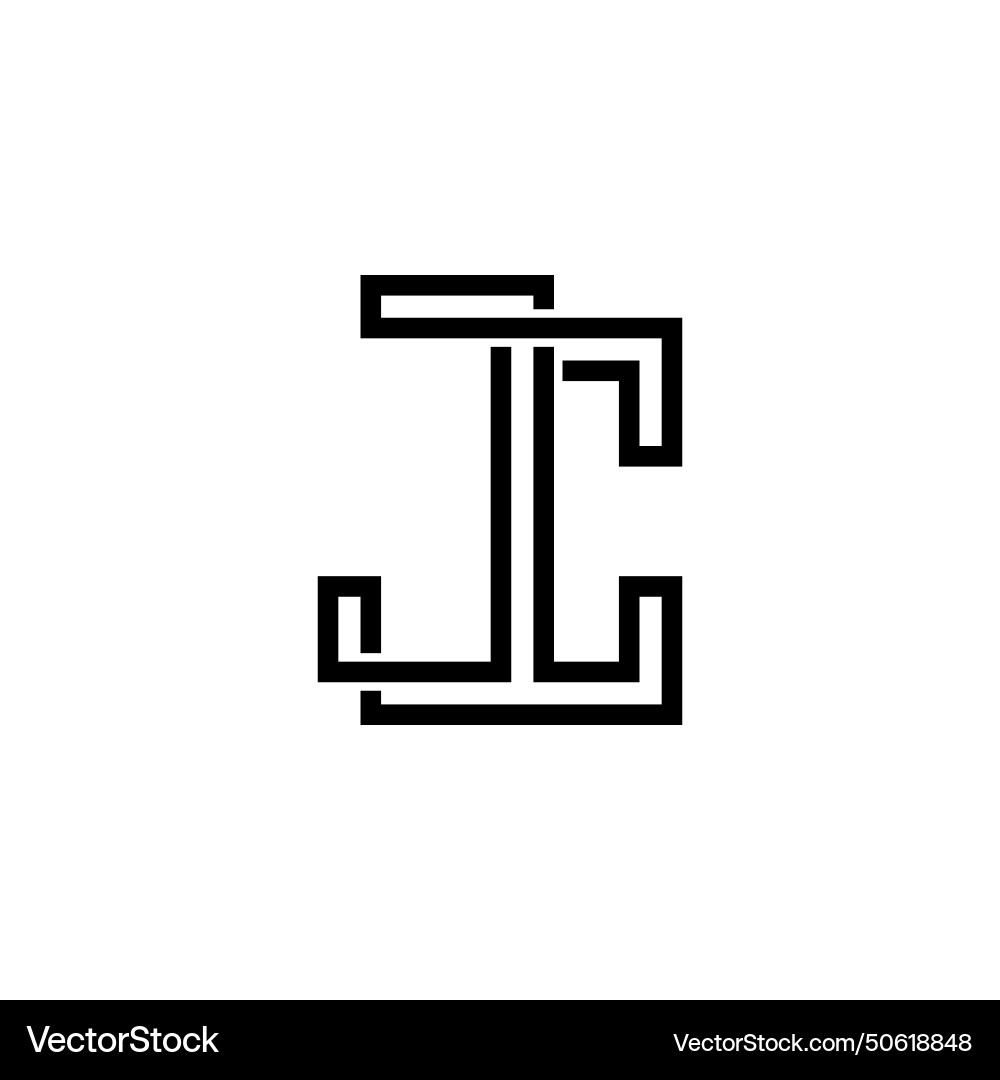 Alphabet initials logo cj jc c and j Royalty Free Vector