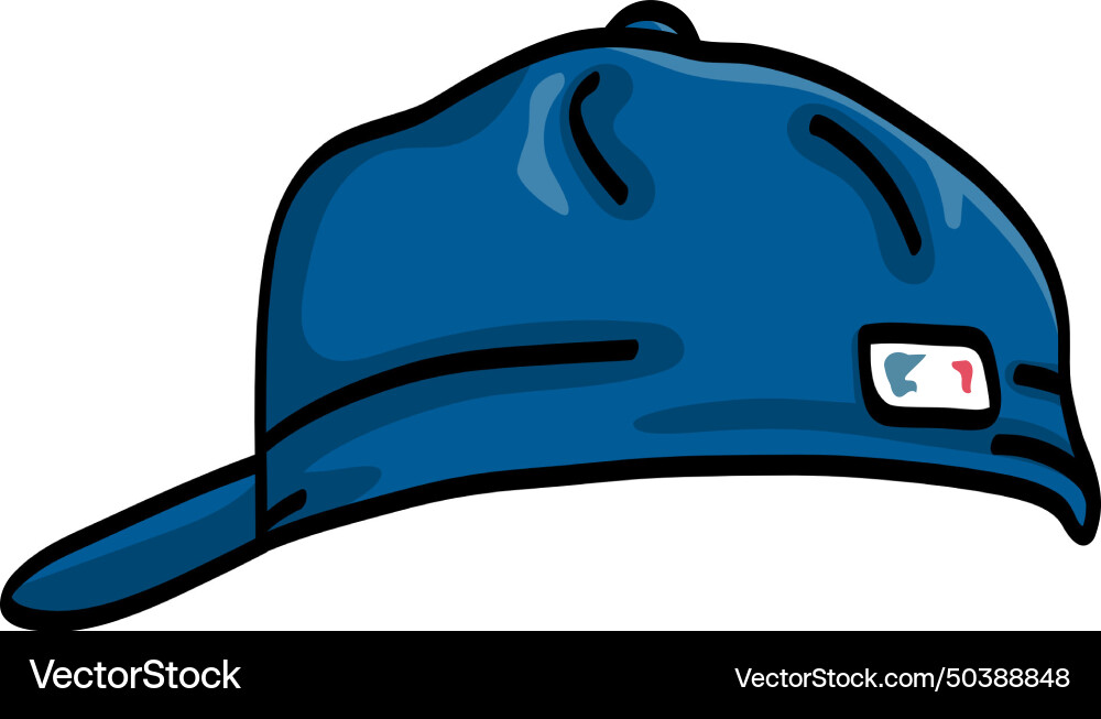 Blue baseball cap hat Royalty Free Vector Image