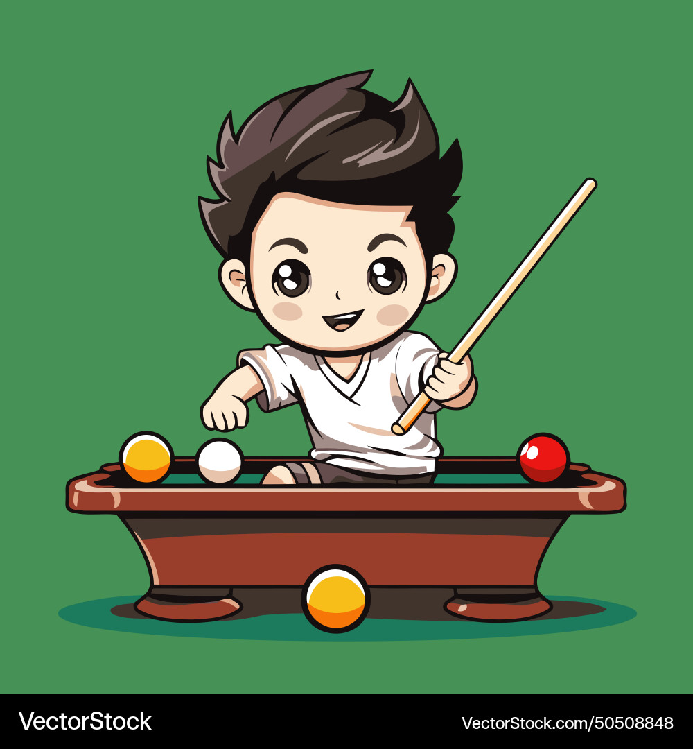 Playing Pool Cartoon Max Eberle Professional Pool Player
