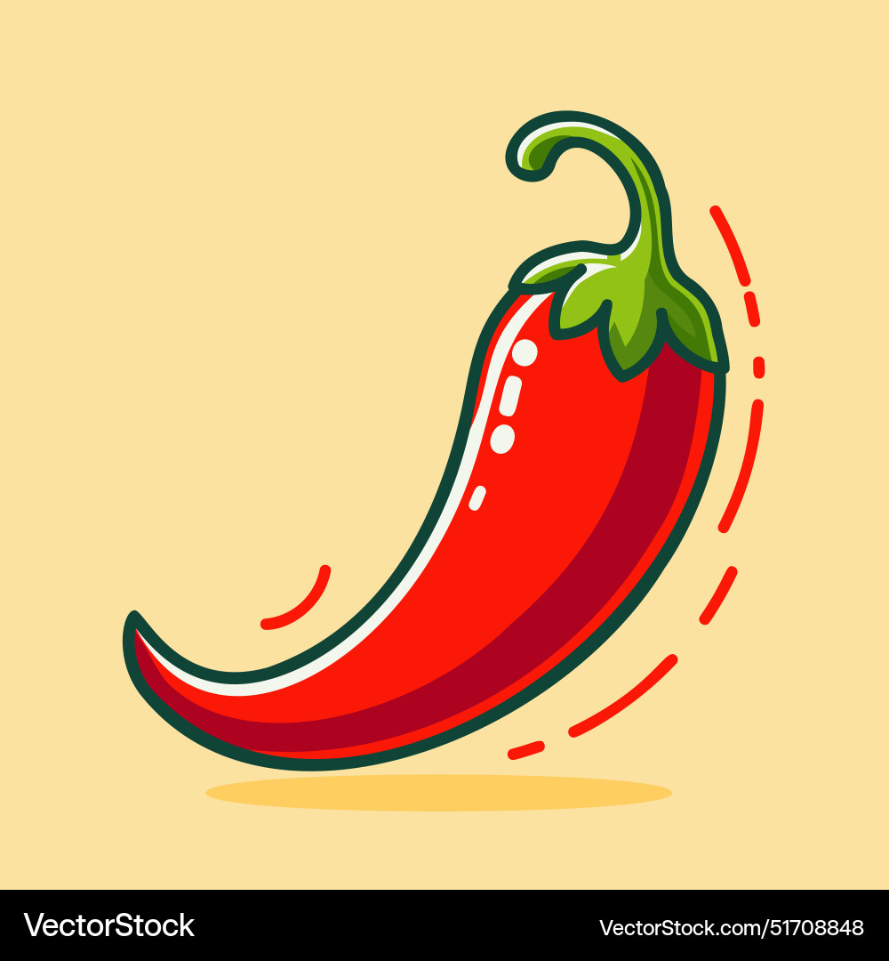 Cartoon red chili pepper Royalty Free Vector Image
