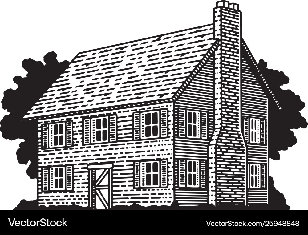 Colonial house Royalty Free Vector Image - VectorStock