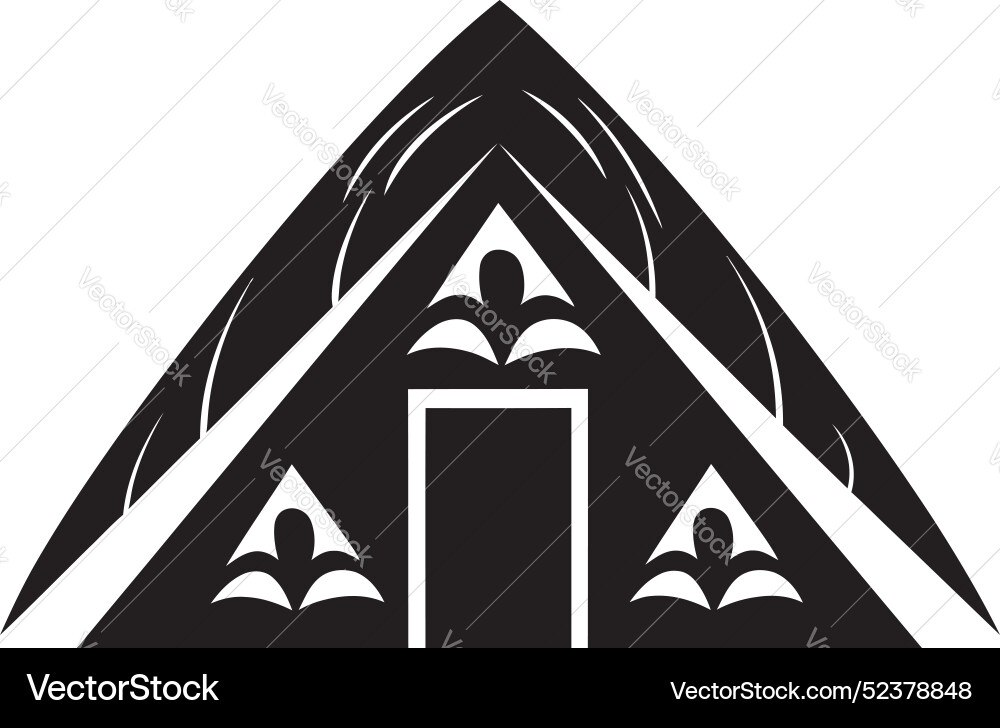 Heritage haven emblematic african hut logo Vector Image