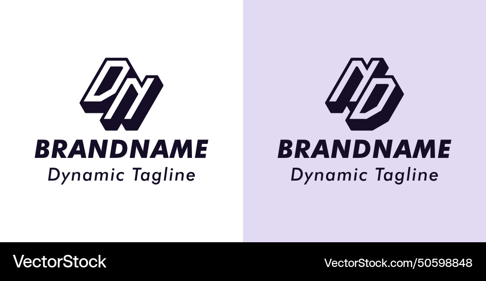 Letters dn and nd 3d monogram logo suitable Vector Image