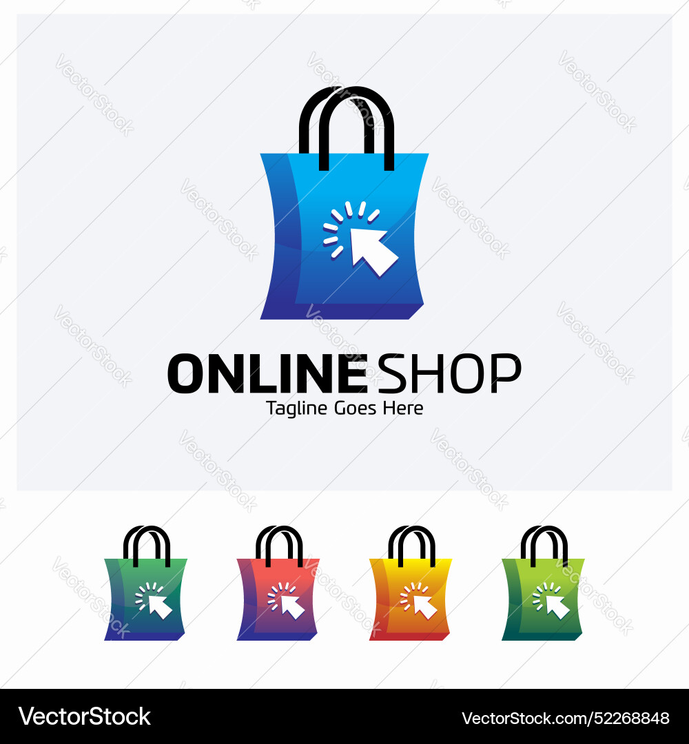 Online shop logo element symbol template Vector Image