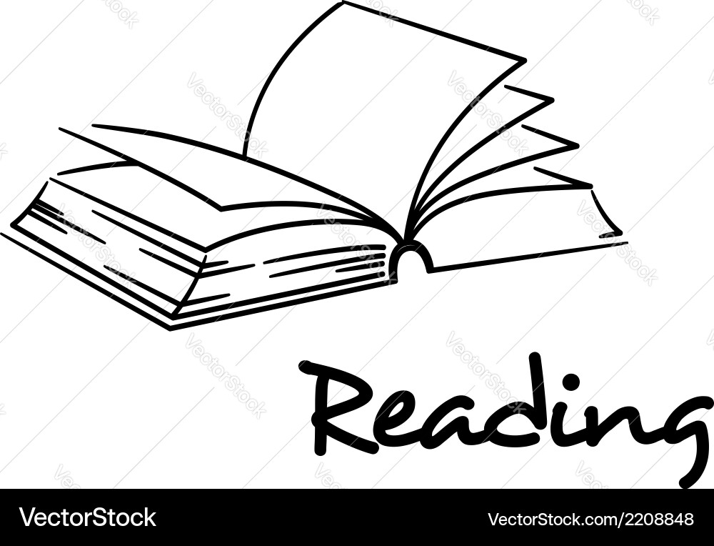 Reading icon with an open book Royalty Free Vector Image