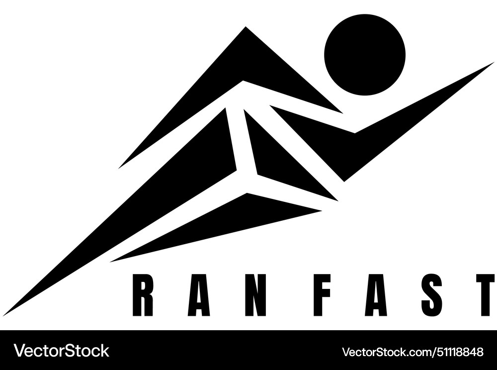 Runner logo design art Royalty Free Vector Image