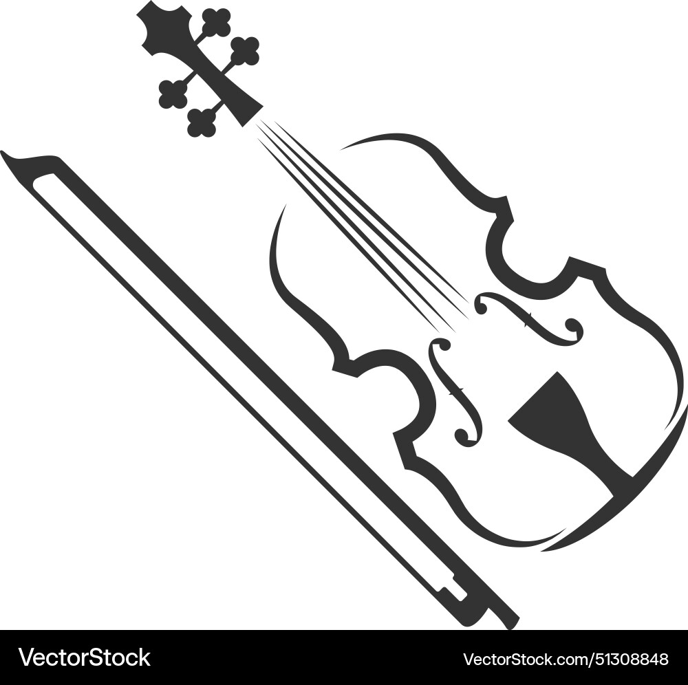Violin logo icon design Royalty Free Vector Image