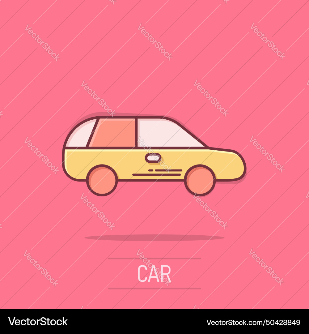 Car icon in comic style automobile vehicle Vector Image