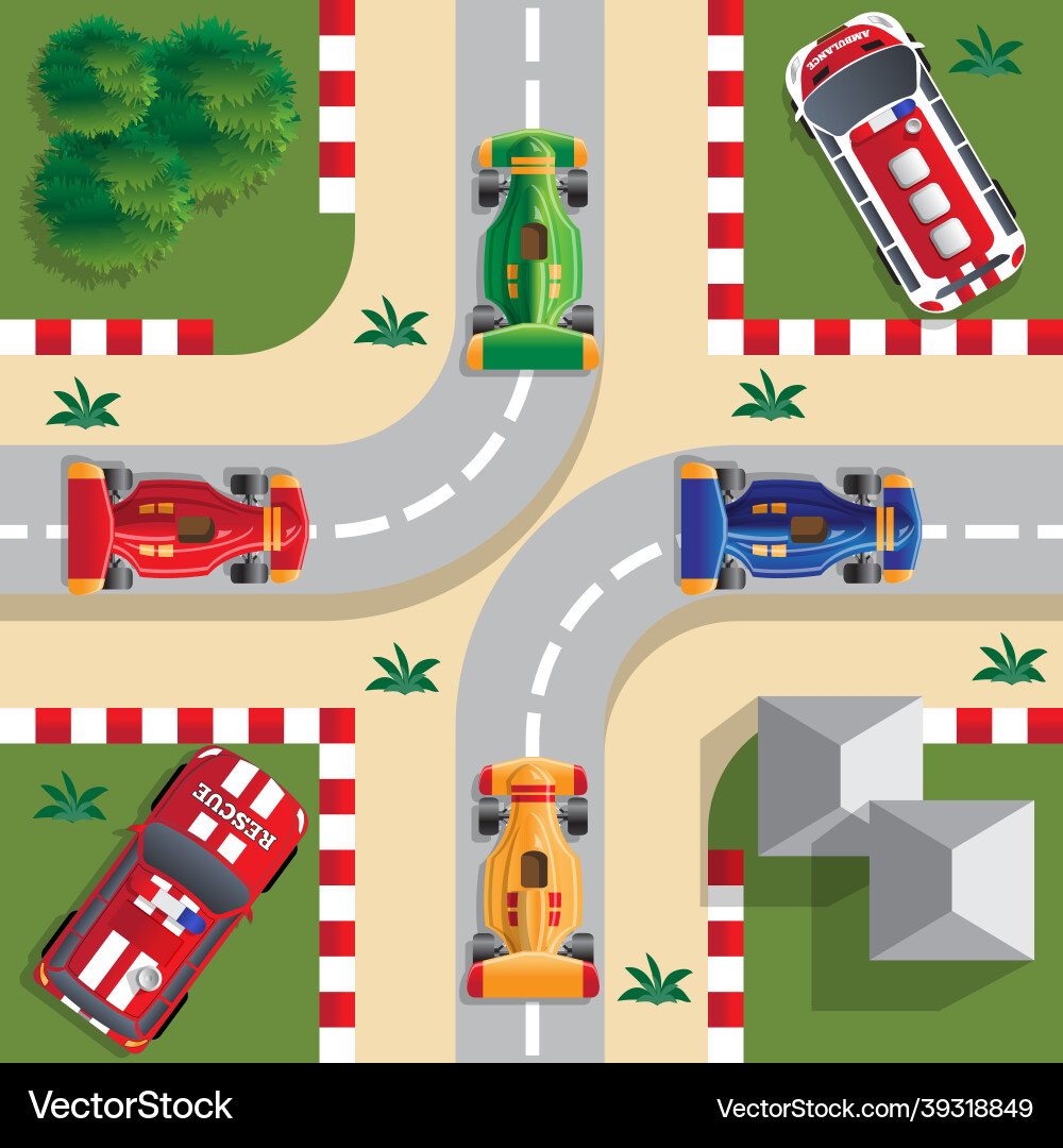 Autorennen Lizenzfreies Vektorbild - VectorStock