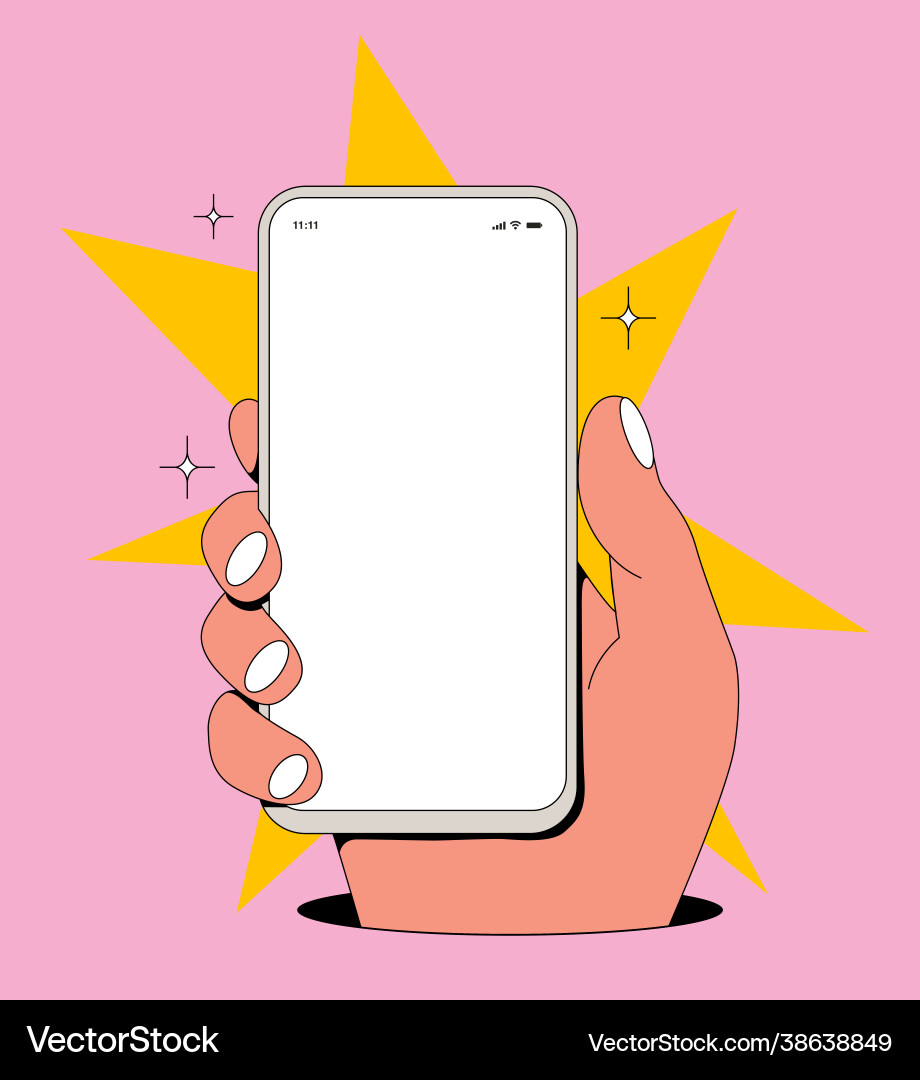 Cartoon comic vintage styled smartphone screen Vector Image