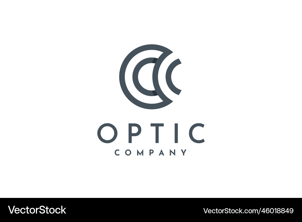 Circle letter o c oc optic circular lines logo Vector Image